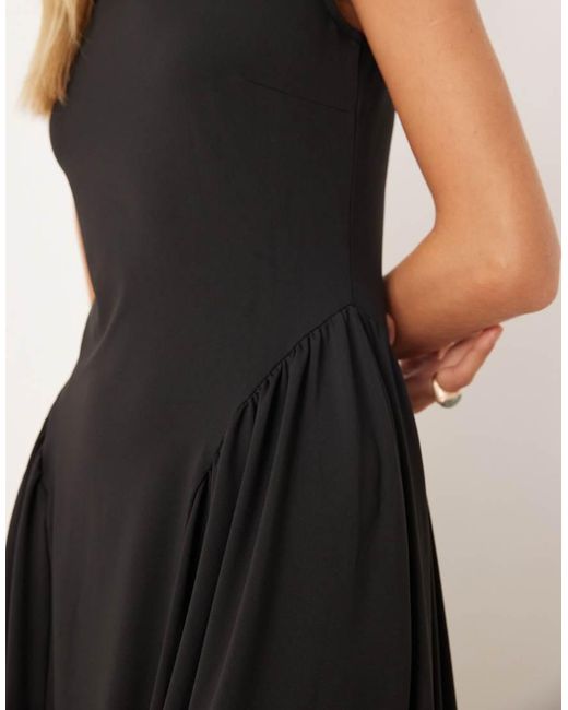 ASOS Cap Sleeve Grown On Hip Maxi Dress in Natural | Lyst UK