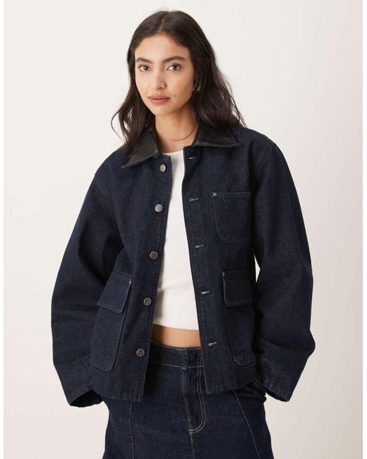 Mango Celia 100% Cotton Denim Jacket in Blue | Lyst UK