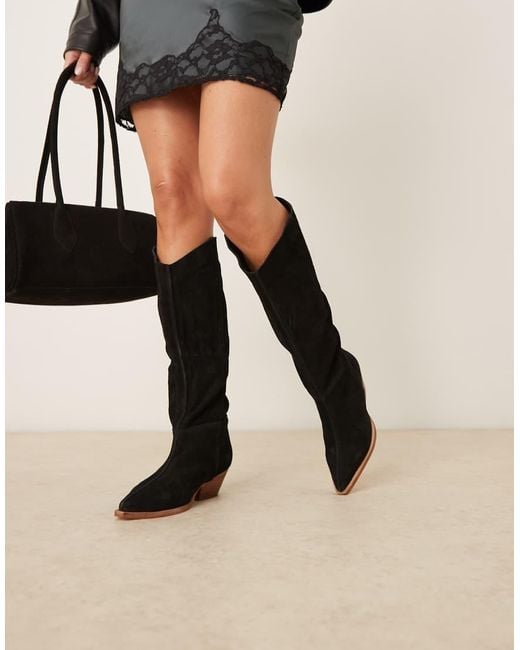 Free People Sway Slow Slouch Boot in Black | Lyst UK