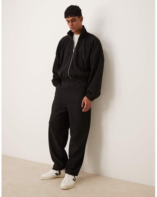 ASOS Co-ord Super baggy Ribbed joggers in Black for Men | Lyst UK
