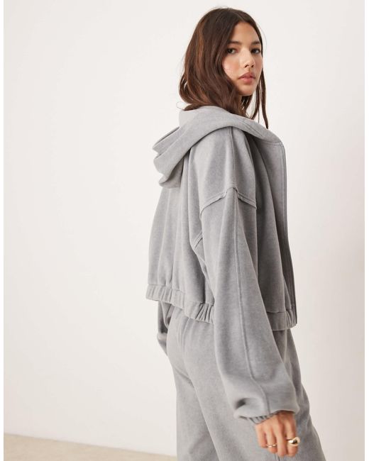 ASOS Lounge Mix & Match Fleece Hoodie in Gray | Lyst