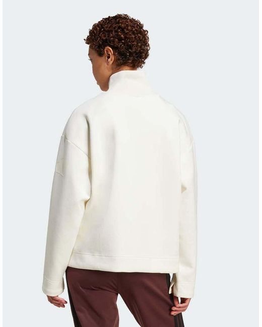 adidas Originals Soft Lux Quarter-Zip in White | Lyst UK