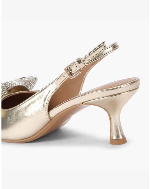 KG by Kurt Geiger Tilly Bow Gem Heeled Shoes in White | Lyst UK