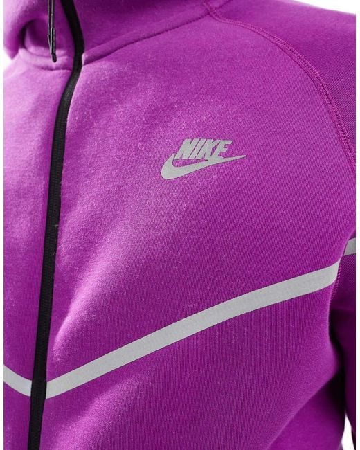Nike Tech Fleece Reflective Full Zip Windrunner Hoodie in Purple for ...