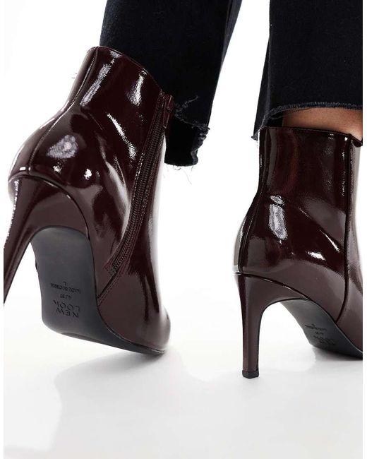 New Look Patent Pointed Heeled Boot in Black | Lyst UK