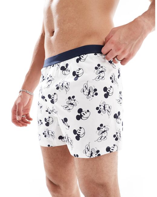 ASOS Disney 2 Pack Boxer With Mickey Mouse Print in Blue for Men | Lyst