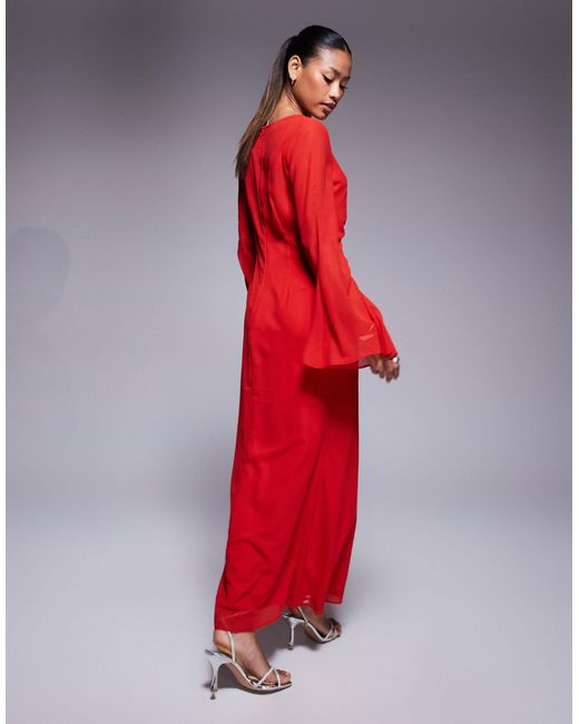 ASOS – maxikleid in Rot | Lyst DE