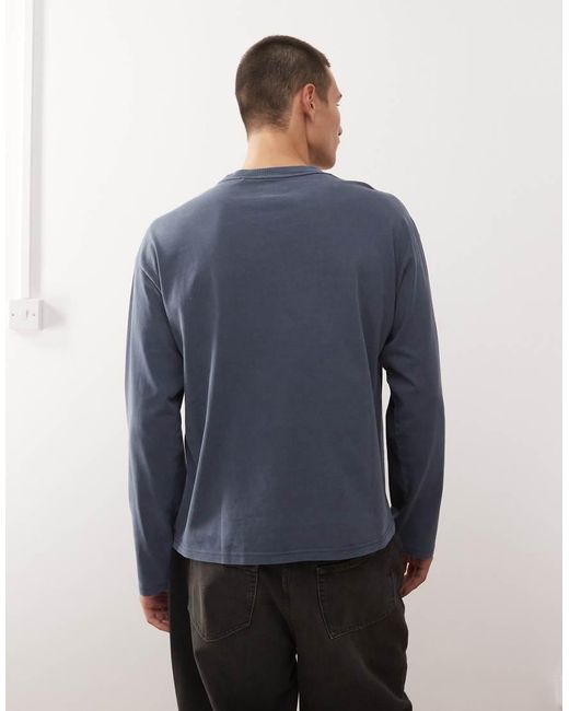 Weekday Great Boxy Fit Oversized Long Sleeve T-shirt in Blue for Men ...