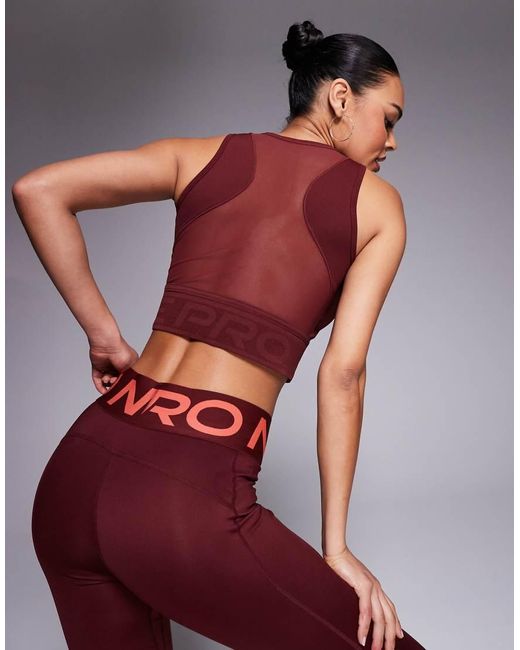 Nike Nike Pro Training Dri-Fit Cropped Vest in Red | Lyst UK