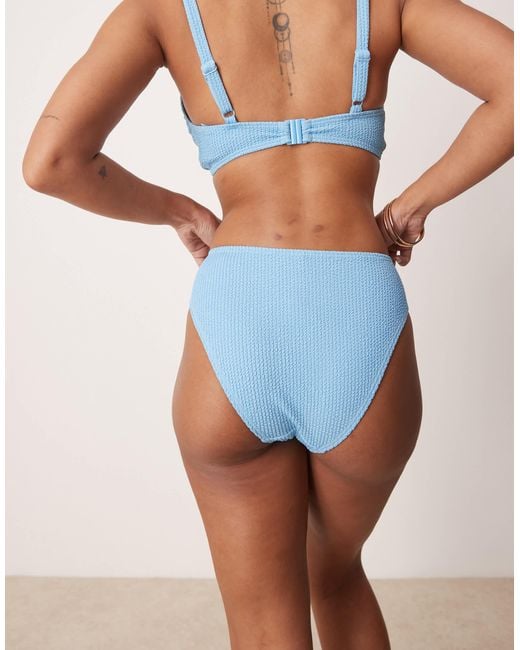 Peek & Beau Fuller Bust Crinkle Bikini Bottom in Blue | Lyst