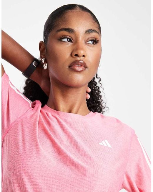 adidas Originals Adidas Running Own The Run Tee in Pink | Lyst UK
