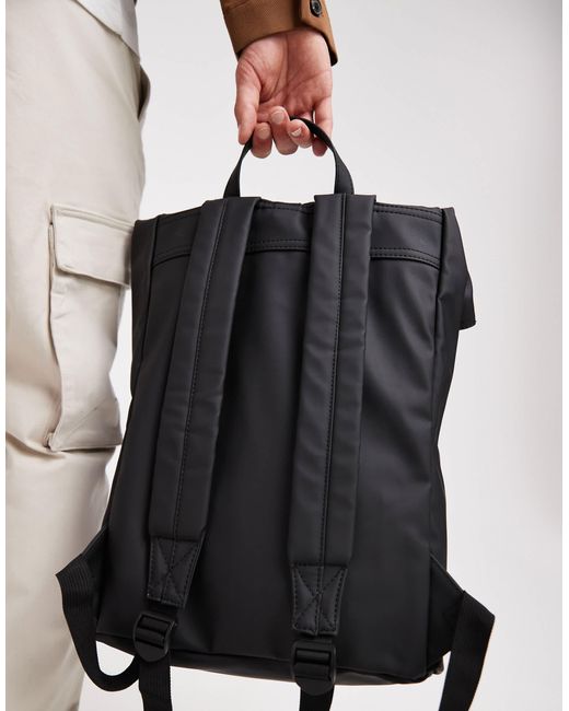 ASOS Rubberized Roll Top Backpack in Gray for Men | Lyst