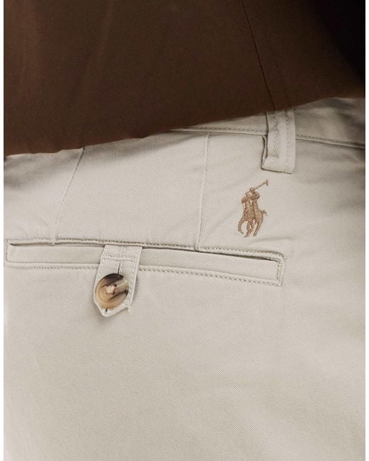 Polo Ralph Lauren Icon Logo Straight Fit Stretch Twill Chinos in White for Men | Lyst