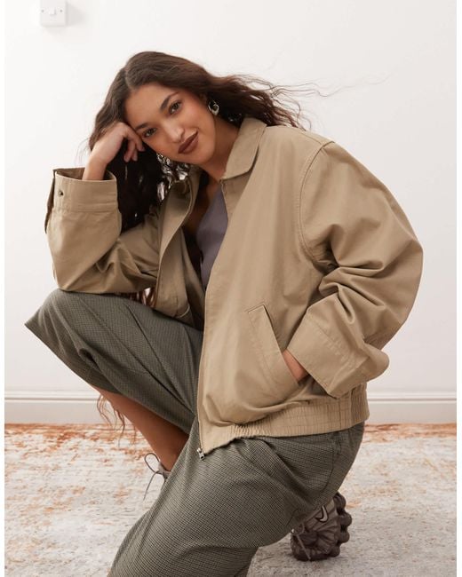Weekday Oversized Boxy Fit Jacket in Brown | Lyst