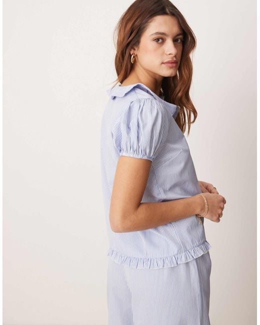 ASOS Lounge Peter Pan Collar Pyjama Blouse | Lyst