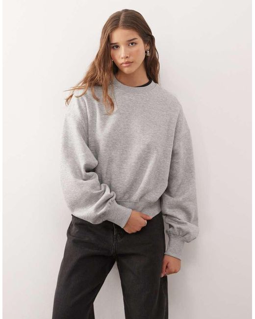 Weekday Standard Fit Sweatshirt in Grey | Lyst UK