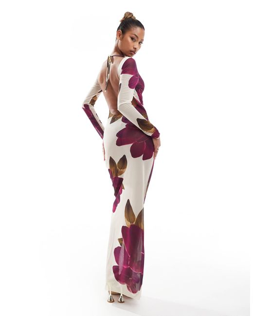 Murci Exclusive Mesh Maxi Dress in Red | Lyst