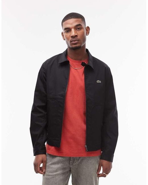 Lacoste Trucker Jacket in Red for Men | Lyst UK