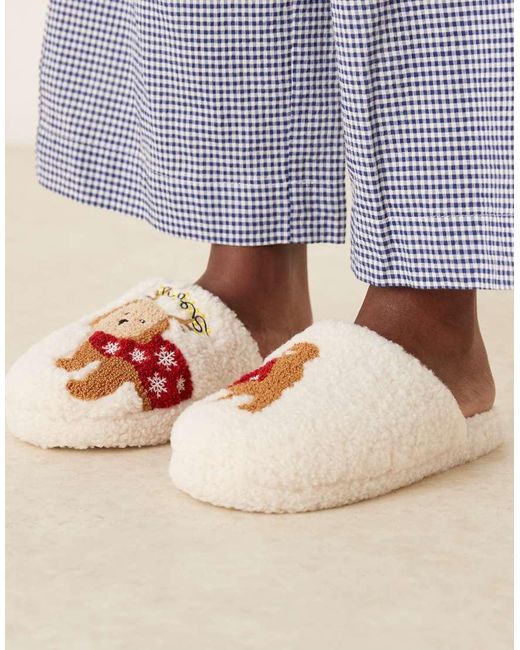ASOS Zizi Embroidered Cavapoo Slipper in Metallic | Lyst UK