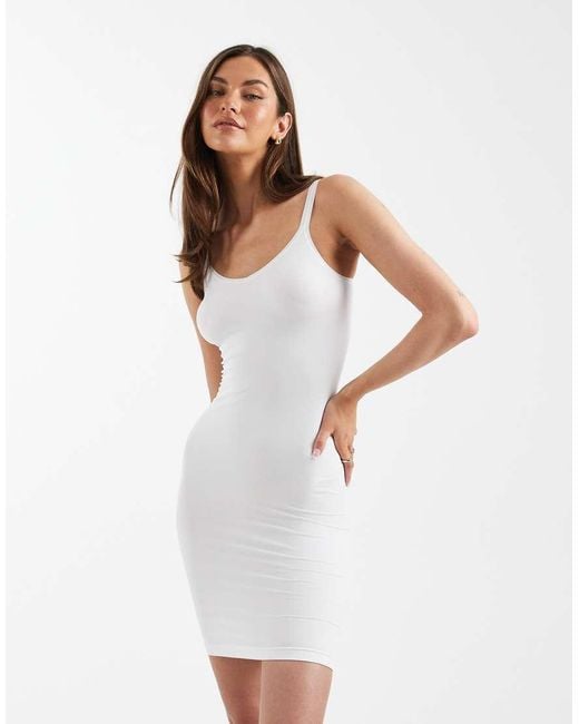 Pieces Seamless Bodycon Shaping Dress in White | Lyst UK