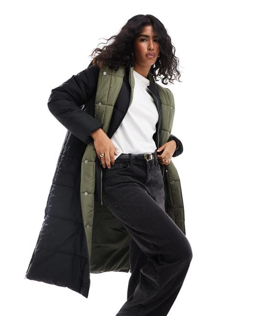 French Connection Double Front Puffer Jacket in Black | Lyst