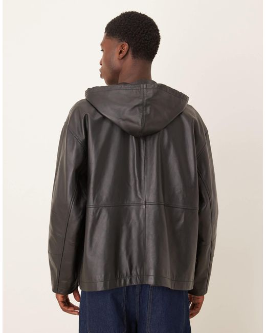 ASOS Oversized Zip Through Hooded Jacket in Gray for Men | Lyst