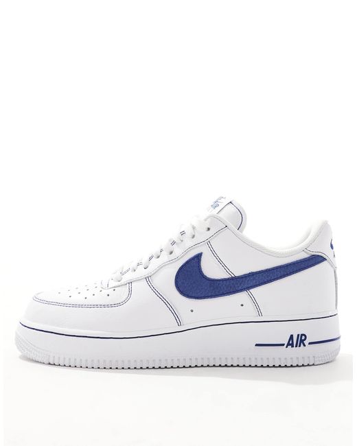 Nike Air Force 1 Sneakers With Contrast Stitch Detail in Blue for Men ...