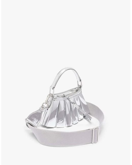 Lacoste Lenglen Mini Leather Logo Bag in White | Lyst UK