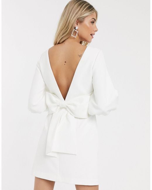 Forever New Bow Back Mini Dress in White | Lyst UK
