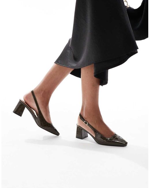 New Look Slingback Heeled Shoe in Black | Lyst UK