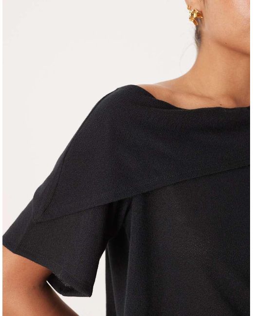 ASOS Clean Cape Layer Crop Top in Black | Lyst UK