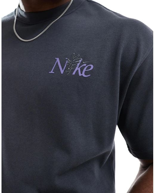 Nike Flower Graphic T-shirt in Blue for Men | Lyst