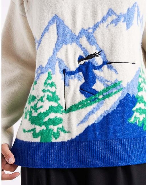 ASOS Ski Scenic Sweater in Blue | Lyst UK