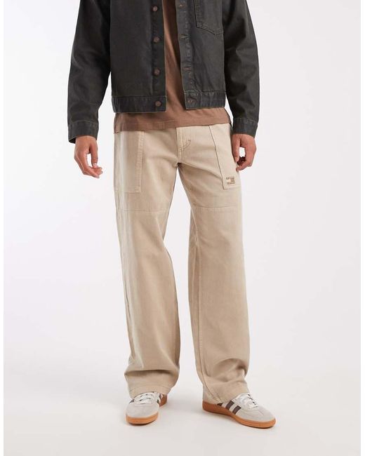 Tommy Hilfiger Jamie Belted Straight Leg Trousers in Natural for Men ...