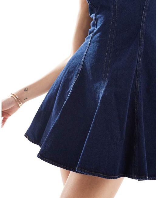 Stradivarius Denim Mini Dress in Blue | Lyst UK
