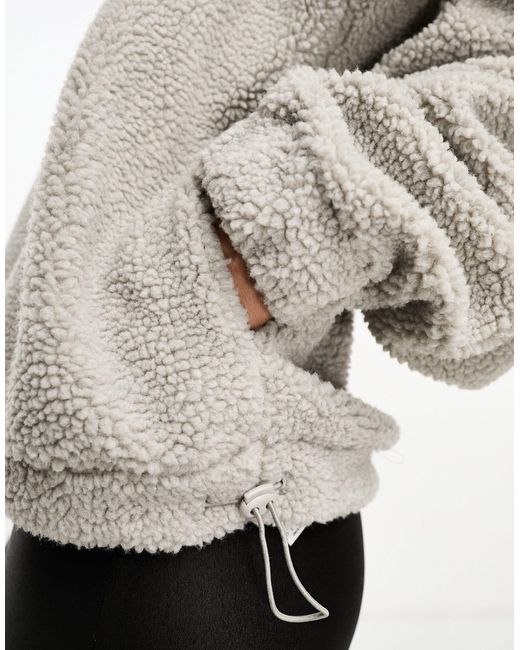 Asos Oversize Kapuzenpullover Aus Teddyfell In Grau Lyst At