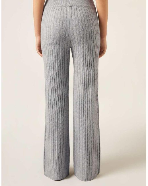 Calzedonia Cable Pattern Palazzo Trousers in Grey | Lyst UK