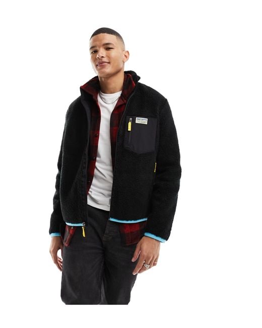 Polo Ralph Lauren Rodeo Print Borg Jacket in Black for Men | Lyst Australia