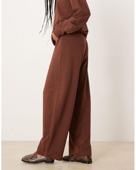 ASOS Barrel Leg Sweat Co Ord in Brown | Lyst