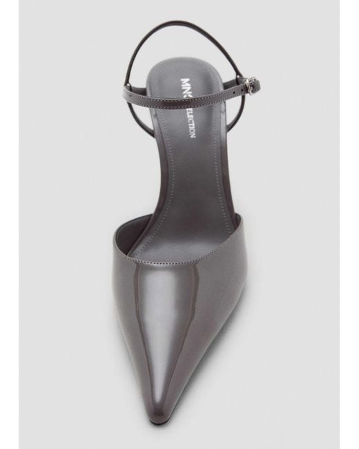 Mango Sling Back Shoes With Cross Strap Heel in White | Lyst