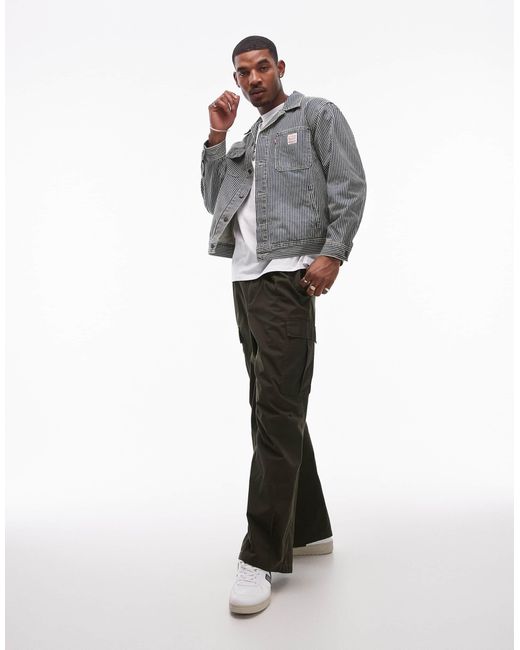 Levi's Workwear Capsule Sunrise Trucker Jacket Railroad Stripe Denim in ...