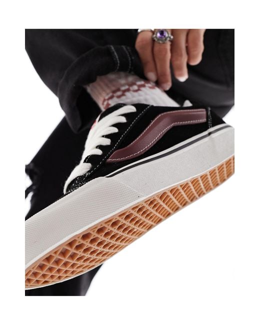 Knu skool - baskets à semelle chunky - et rouge Vans en coloris Noir | Lyst