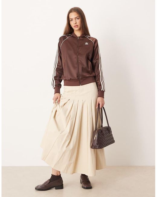 adidas Originals Adicolor Track Top in Brown | Lyst UK