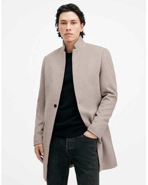 AllSaints Hargrove Smart Coat in Natural for Men | Lyst UK