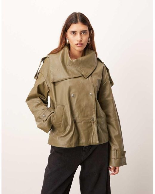 ARRANGE Soft Leather Jacket in Natural | Lyst UK