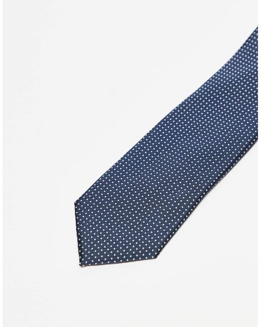 ASOS Standard Tie With Dot Pattern in Blue for Men | Lyst