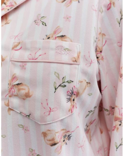 Boux Avenue Bunnies Top And Bottoms Pyjama Set With Matching Bag in ...