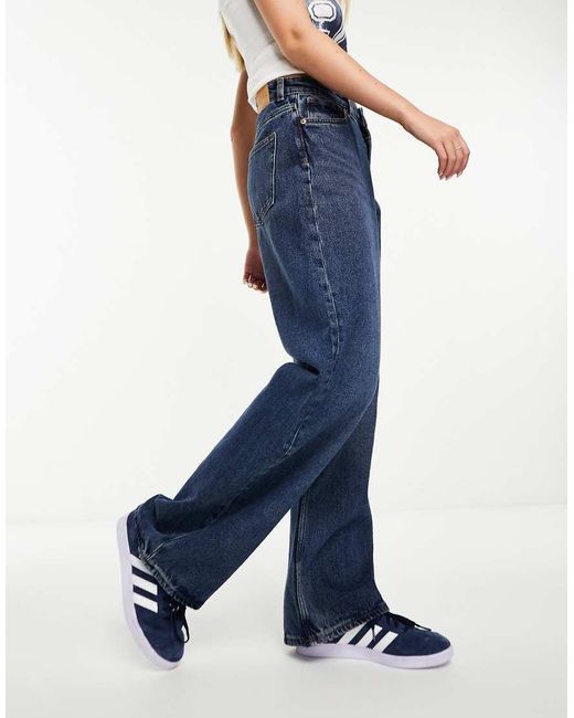 Monki Iku High Waisted Loose Fit Jeans in Blue | Lyst UK