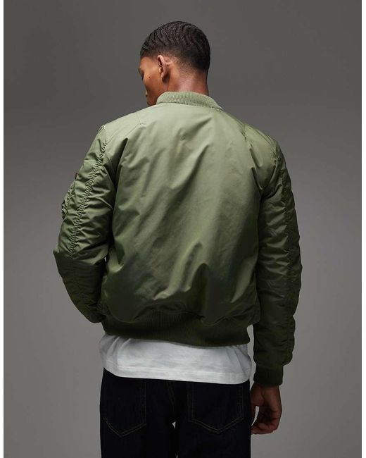Alpha Industries Ma-1 Heritage Bomber Jacket With Hood in Green for Men ...