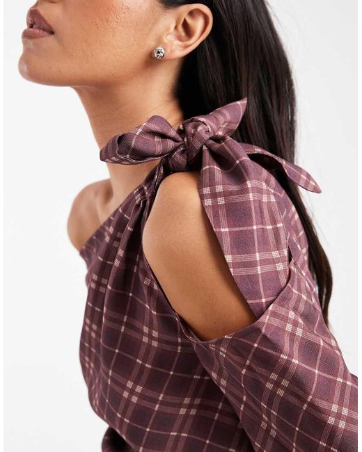 ASOS Off Shoulder Blouse in Purple | Lyst UK